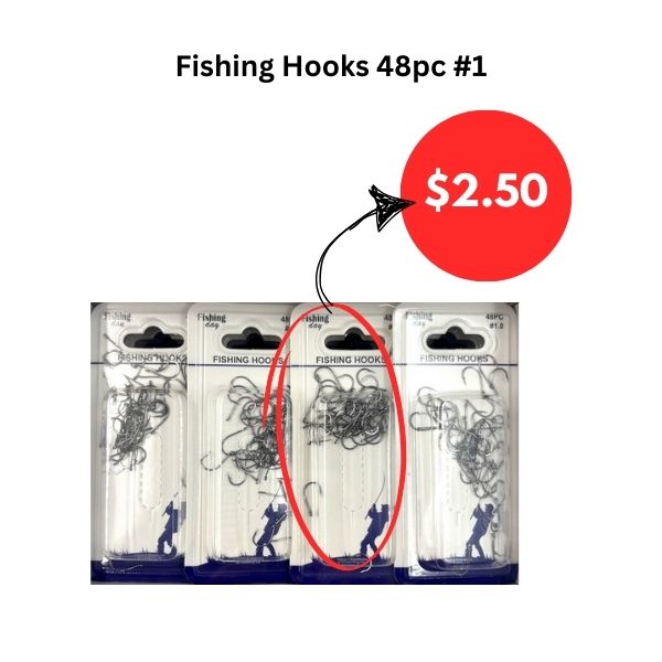 Fishing Hooks 48pc #1 – TWO DOLLARTHINGS PLUS
