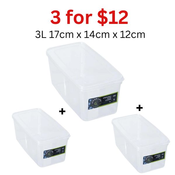[3 for $12] 3LT RECT FOOD CONTAINER – TWO DOLLARTHINGS PLUS