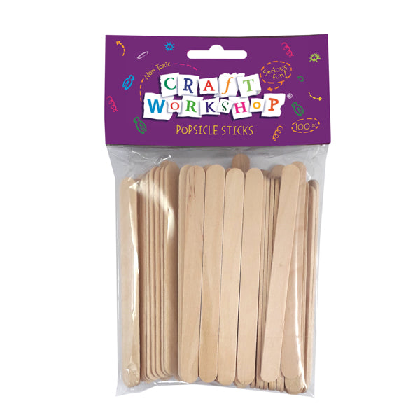 Craft Pop Sticks Plain 100pc 114×10 – TWO DOLLARTHINGS PLUS